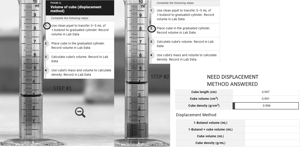 density for butanol is 0810 density for water is 10 need displacement ...