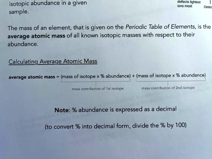 isotopic abundance in a given sample dellects iightest jons most delcc ...