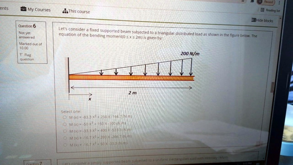lets consider a simple supported beam subjected to a triangular ...