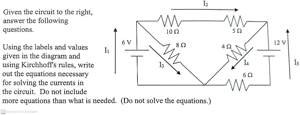 SOLVED:I2 Given the circuit to the right; answer the following questions 8 0[ 12 V Using the ...