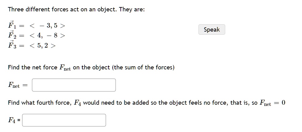 Solved Three Different Forces Act On An Object They Are F1 F2 F3