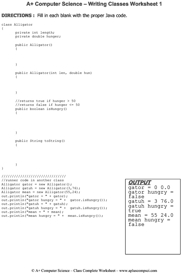 The Text Provided Appears To Be A Worksheet For A Computer Science Class Focusing On Writing