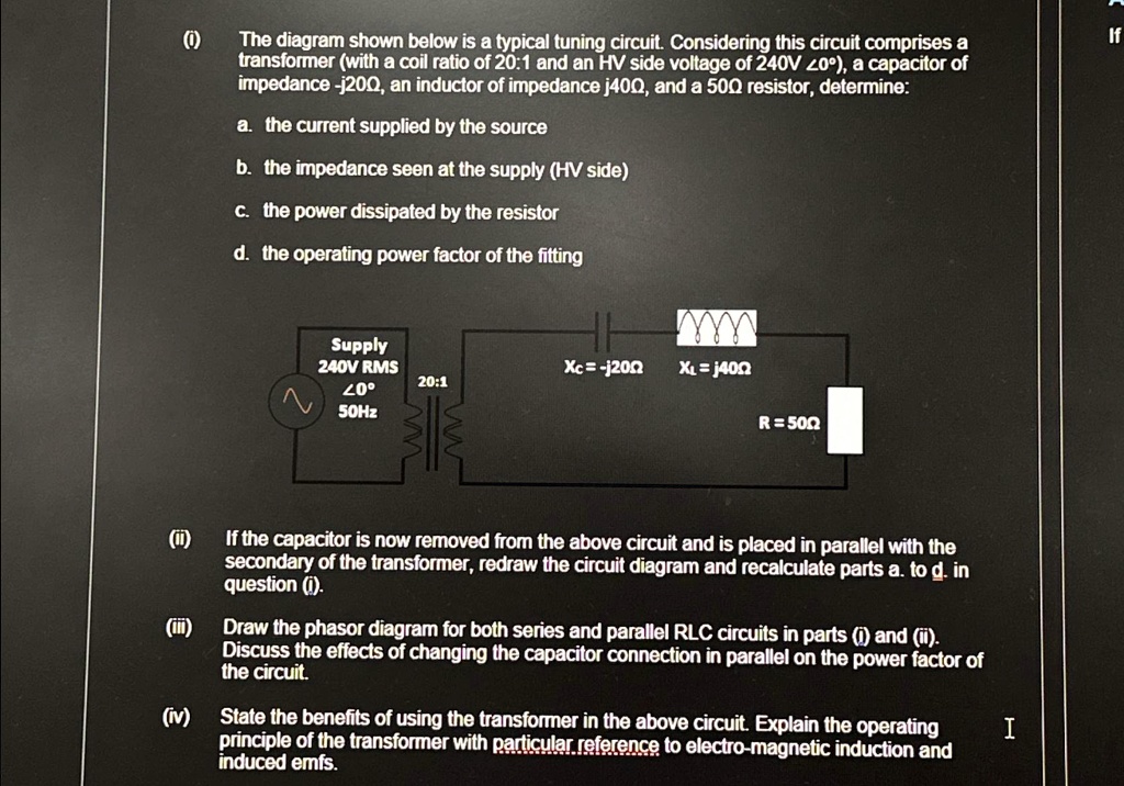 Solved 0 The Diagram Shown Below Is A Typical Tuning Circuit