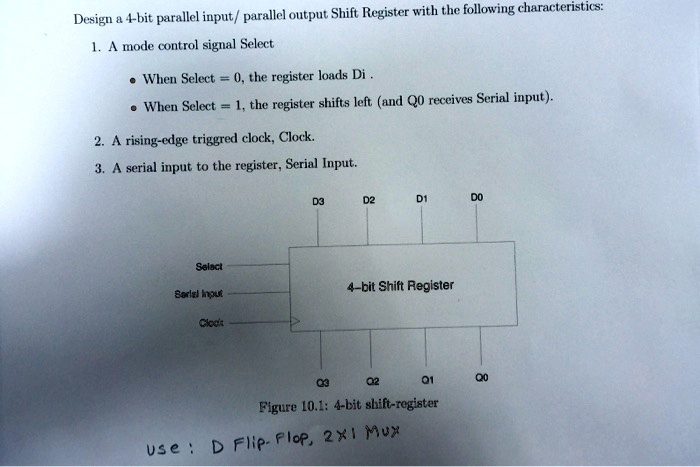 Design A 4 Bit Parallel Inputparallel Output Shift Register With The 3530