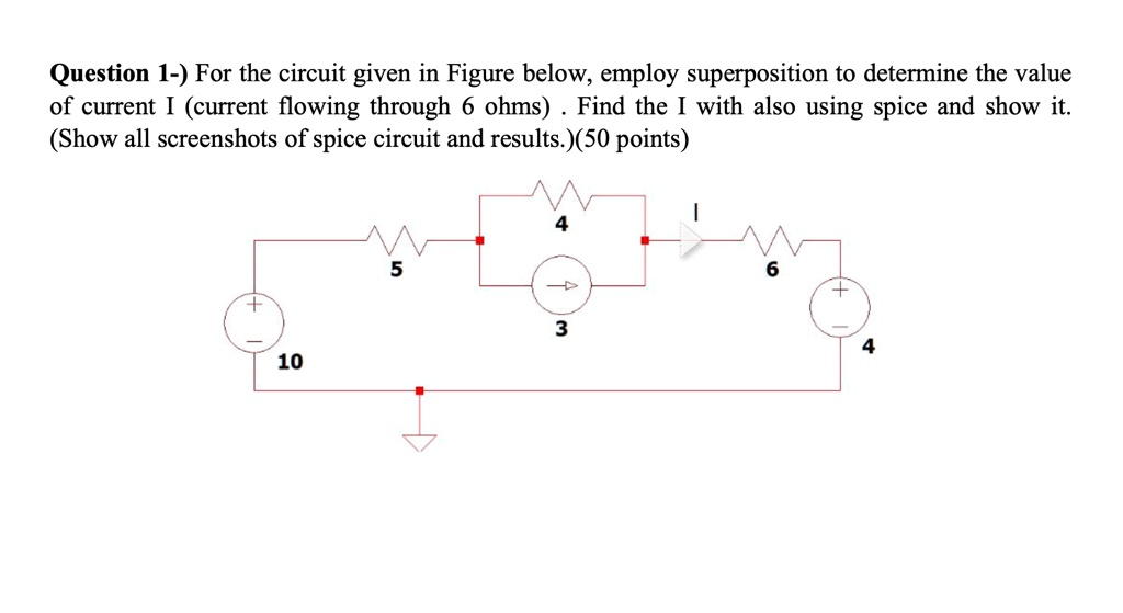 question 1 for the circuit given in figure below employ superposition to determine the value of ...