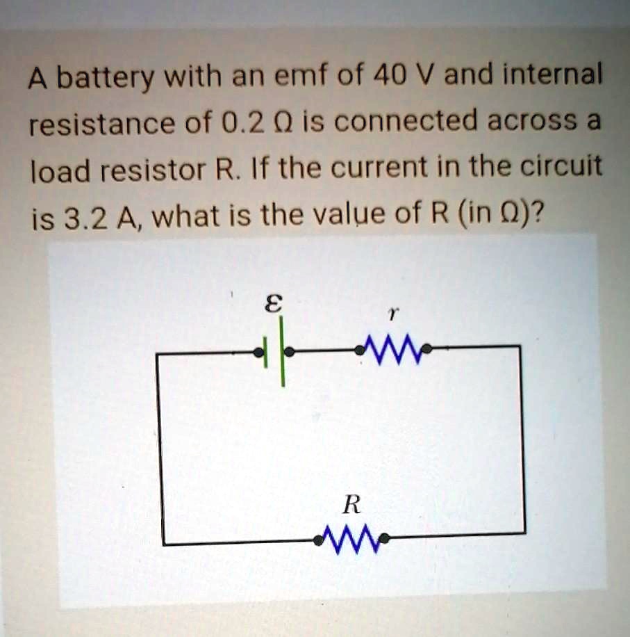 SOLVED: A battery with an emf of 40 V and internal resistance of 0.2 0 is connected across a ...