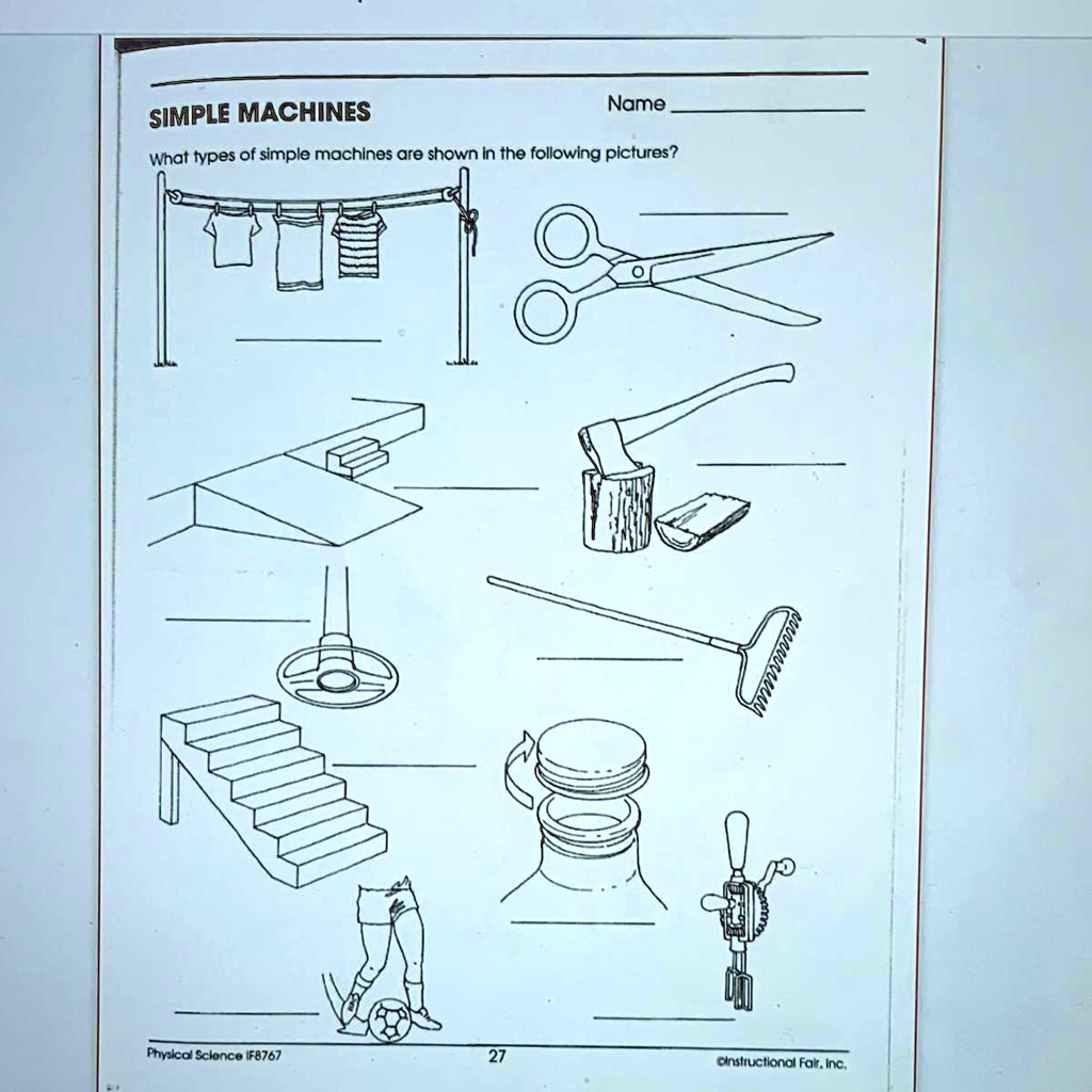 SOLVED: What types of simple machines are shown in the following ...