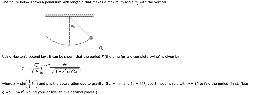 SOLVED: The figure below shows pendulum with length that makes maximum ...