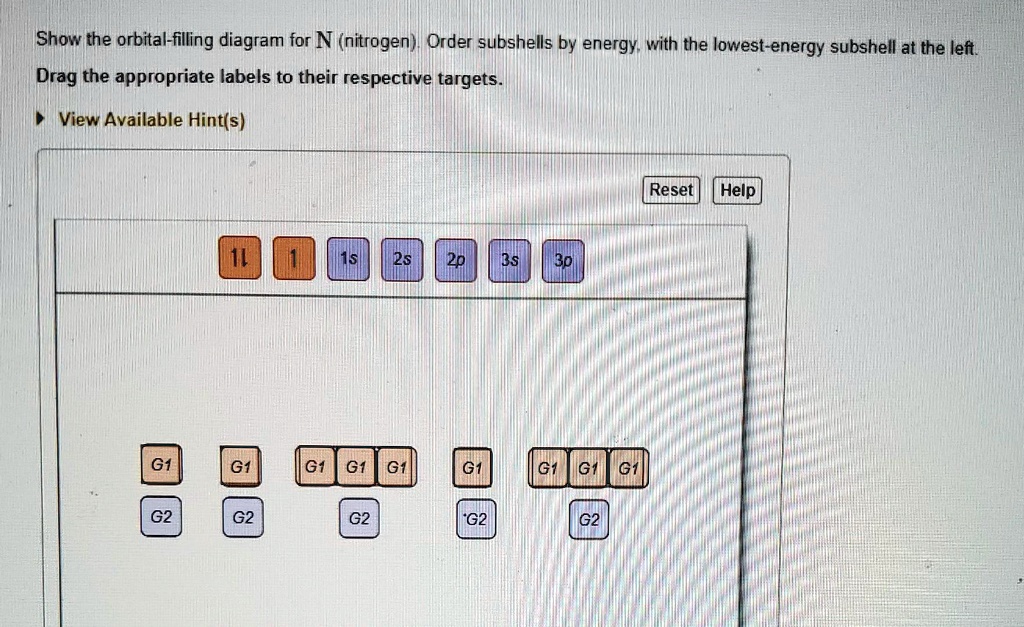 show the orbital filling diagram for nnitrogenorder subshells by energy ...