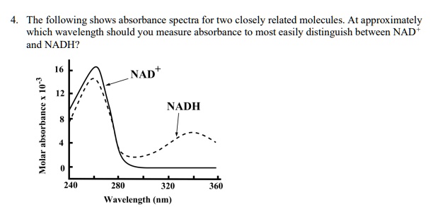 the following shows absorbance spectra for two closely related ...