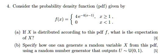 consider the probability density function pdf given by 4e ar 1 i2 1 fr if x is distributed ...