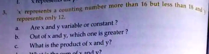SOLVED: Two numbers more than 16 but less than 18 represent counting ...