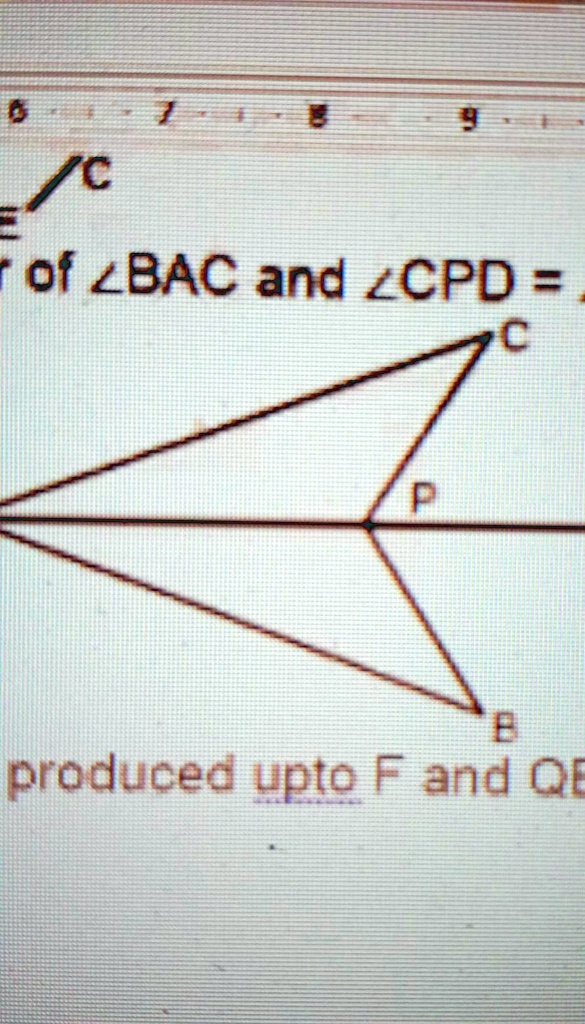in the given figure ad is bisector of angle bac and angle cpd angle bpd prove that triangle cap ...