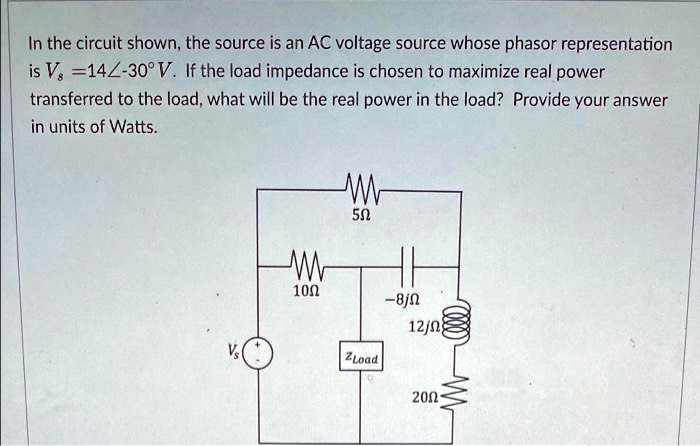 SOLVED: In the circuit shown, the source is an AC voltage source whose phasor representation is ...