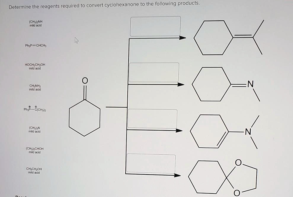 determine the reagents required to convert cyclohexanone to the ...