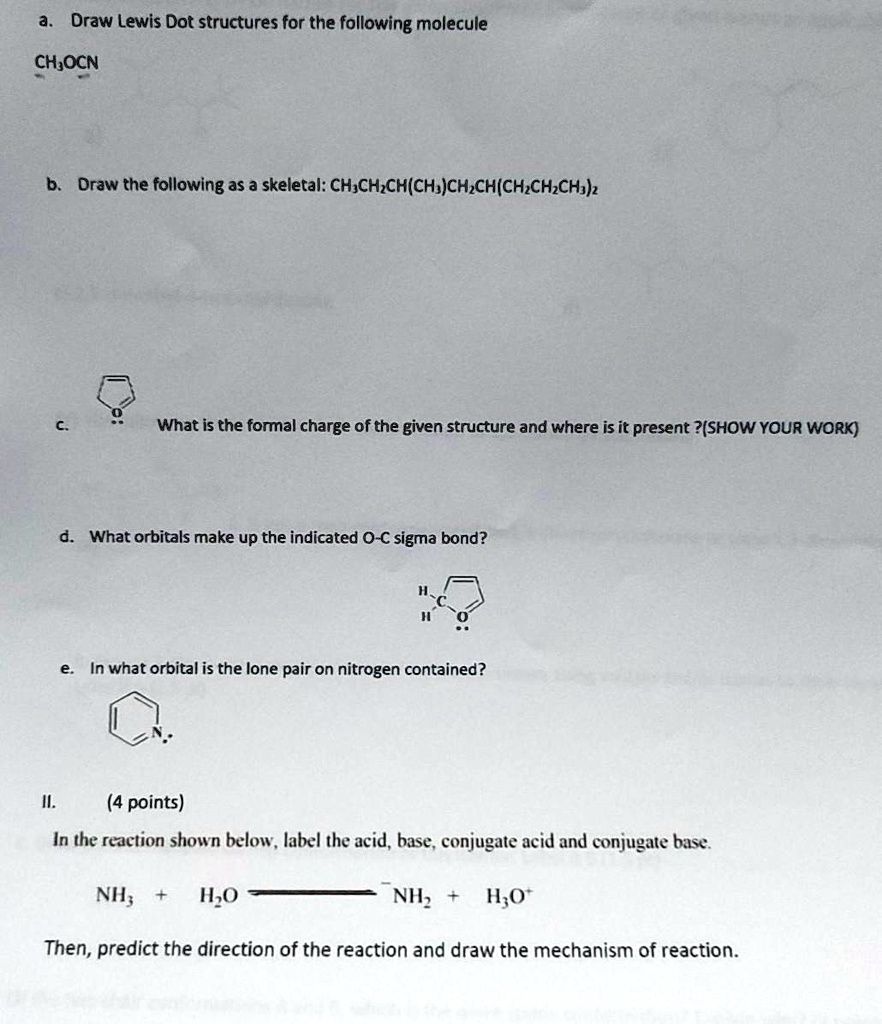 draw lewis dot structures for the following molecule chocn draw the ...