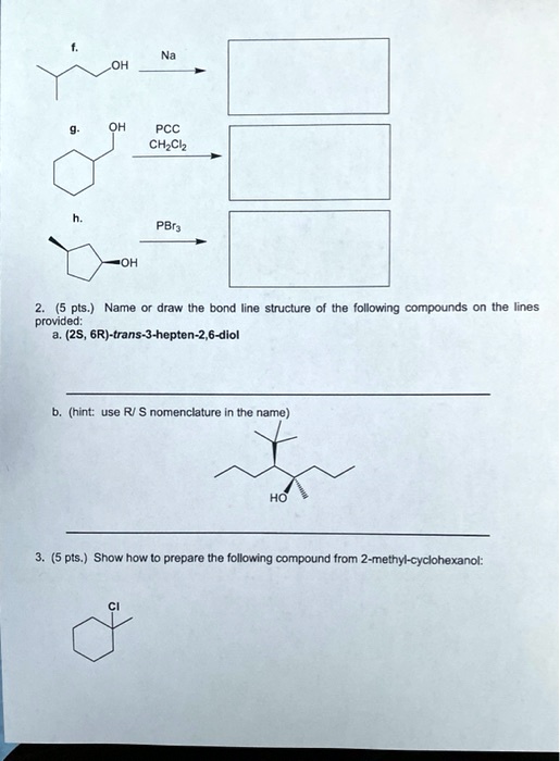 SOLVED: PCC CHzClz PBrs pts . ) Name draw the bond Iine structure of ...