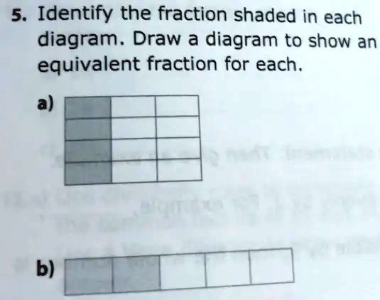 SOLVED: 5. Identify the fraction shaded in each diagram. Draw a diagram ...