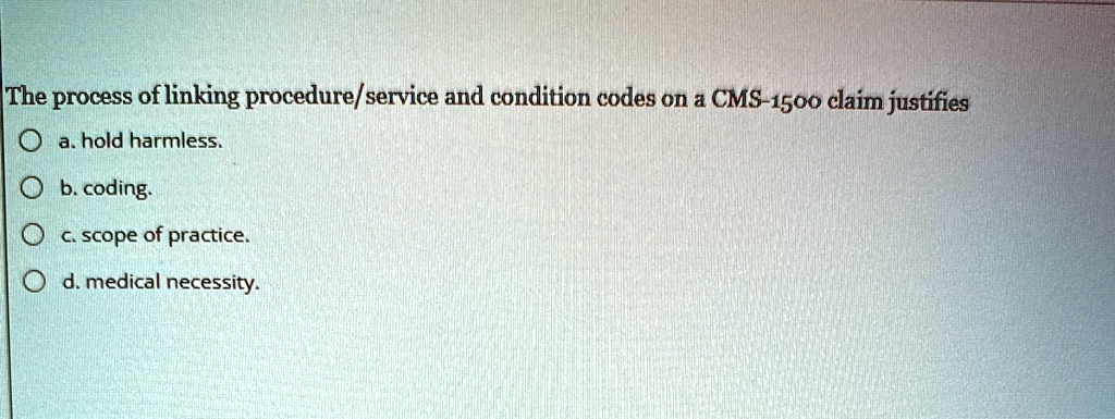the process of linking procedureservice and condition codes on a cms ...