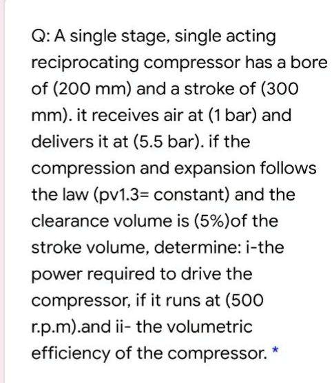 qa single stagesingle acting reciprocating compressor has a bore of200 ...