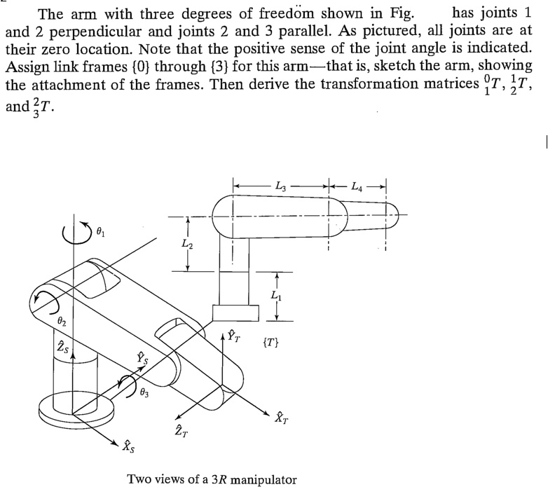 the arm with three degrees f freedom shown in fig bas joints and 2 ...