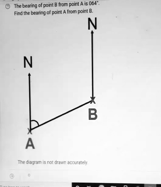SOLVED: The bearing of point B from point Ais 064" Find the bearing of ...