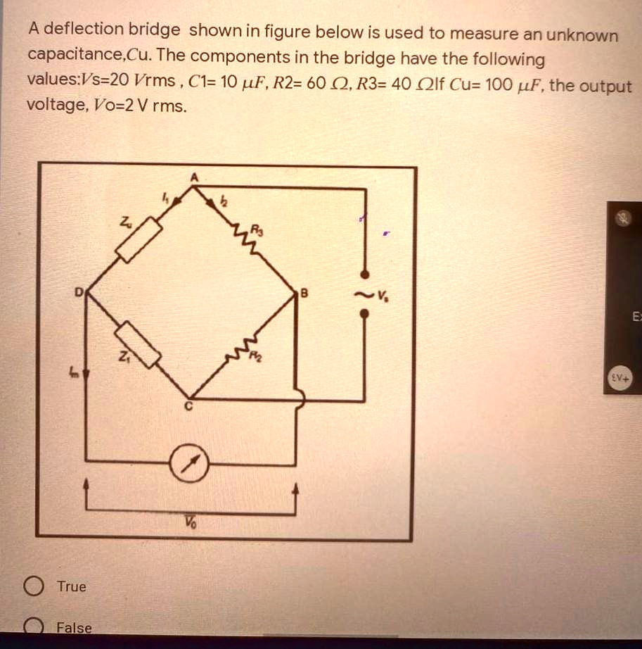 SOLVED: A deflection bridge shown in the figure below is used to ...