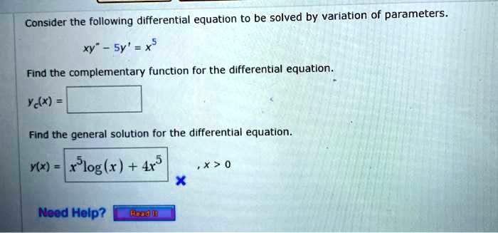 consider the following differential equation to be solved by variation ...