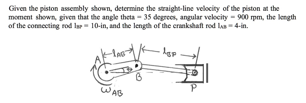 SOLVED: Given the piston assembly shown, determine the straight-line ...