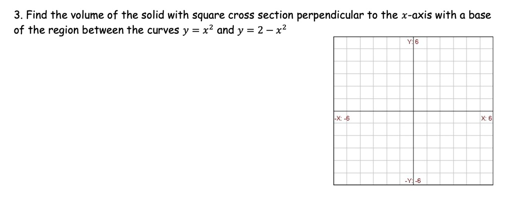 SOLVED:3. Find the volume of the solid with square cross section ...