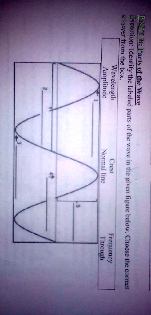 SOLVED: PART B: Parts of the Wave Direction: Identify the labeled parts ...