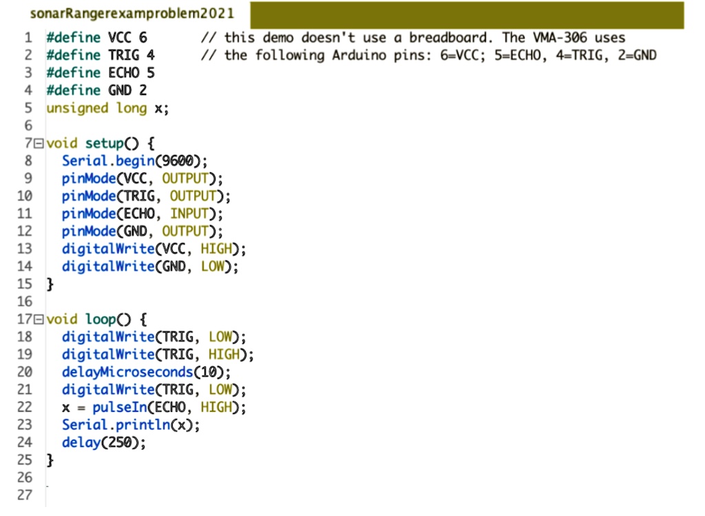 Solved The Following Script Uses A Vma 306 Infrasound Sensor And An Arduino Uno To Detect