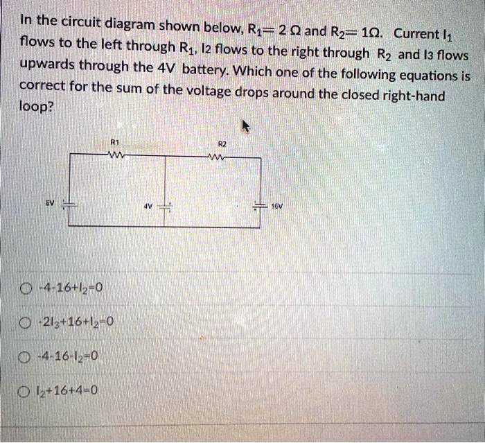 SOLVED: In the circuit diagram shown below, R2 and R21. Current I flows to the left through R1 ...