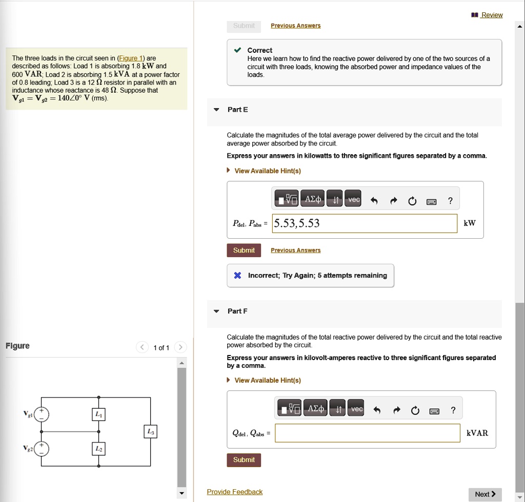 the three loads in the circuit seen in figure 1 are described as ...