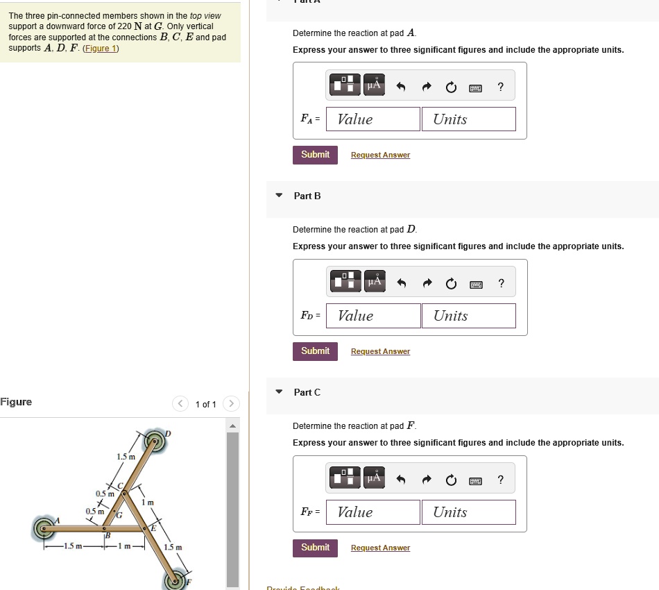 the three pin connected members shown in the top view support a ...