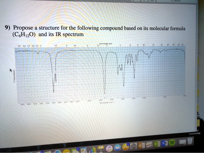 SOLVED: 9) Propose a structure for the following compound based on its ...