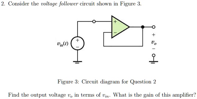 SOLVED: 2. Consider the voltaqe follower circuit shown in Figure 3 + Vin(I Vo Figure 3: Circuit ...