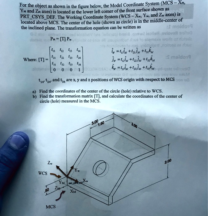 for the object as shown in the figure below the model coordinate system ...
