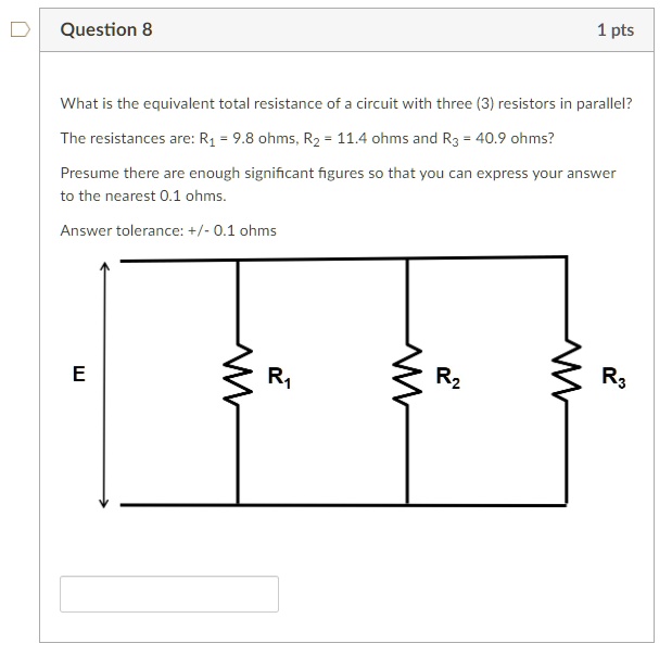 SOLVED: What is the equivalent total resistance of a circuit with three (3) resistors in ...