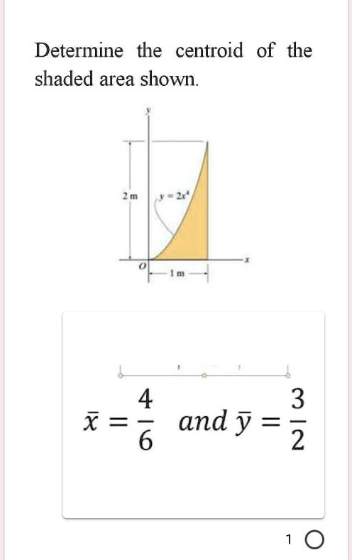 SOLVED: Determine the centroid of the shaded area shown 2m =2r 4 x= andy 16 3 2