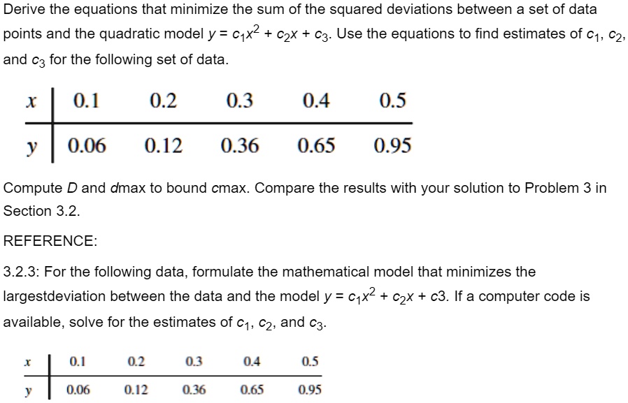 [GET ANSWER] Derive the equations that minimize the sum of the squared ...