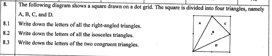 SOLVED: The following diagram shows a square drawn on a dot grid The ...