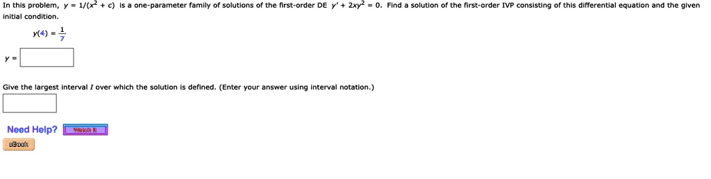 In this problem, y = 1/(x² + c) is a one-parameter family of solutions of the first-order DE y ...