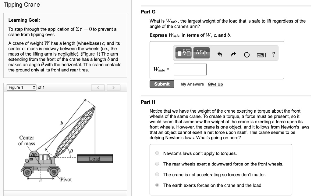 [GET ANSWER] tipping crane part g learning goal what is wsafe the ...