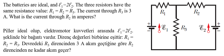 SOLVED: The batteries are ideal, and ε1=2 ε2. The three resistors have ...