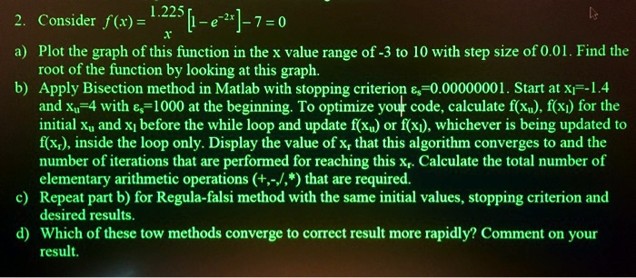 Solved A Plot The Graph Of This Function In The X Value Range Of 3 To 10 With Step Size Of 0