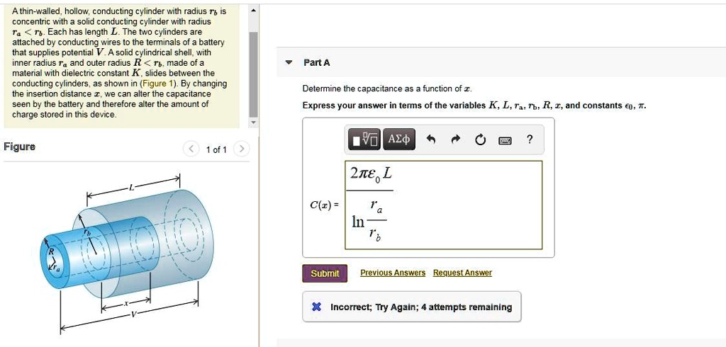 a thin walled hollow conducting cylinder with radius tb is concentric ...