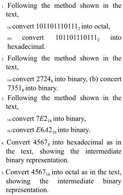 SOLVED:Following the method shown in the text; convert ...
