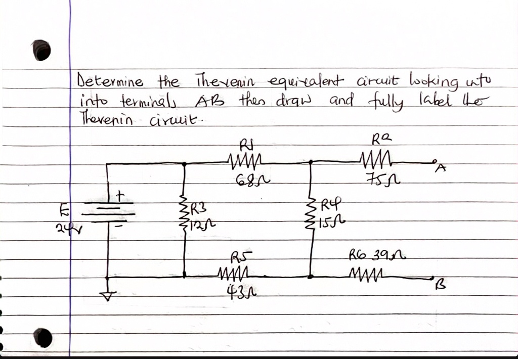 determine the thevenin equivalent circuit looking into terminals ab ...
