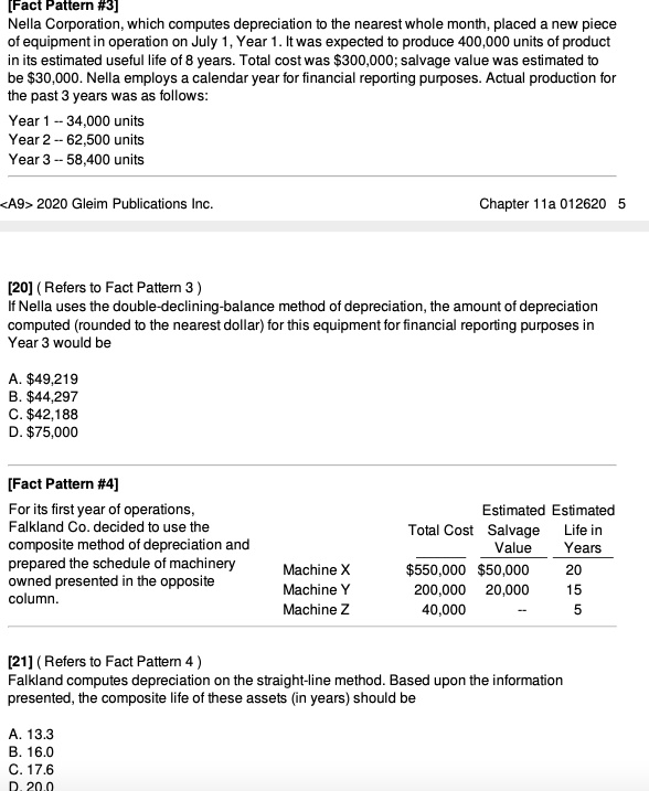 [Fact Pattern #3] Nella Corporation, which computes depreciation to the ...